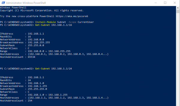 Get Subnet Calculations Using Powershell Cloudcompanyapps
