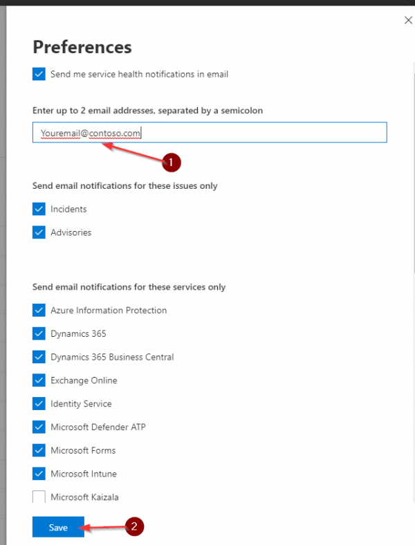 Setup Email Alerts for O365, Dynamics 365, Sharepoint Online and more ...